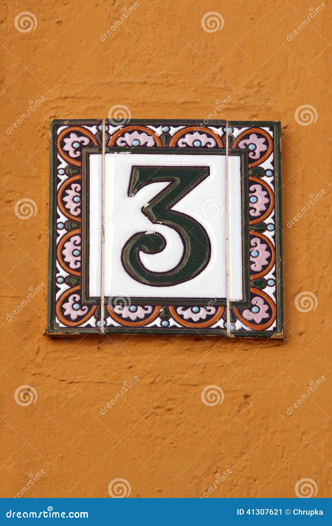 Number Three House Address Plate Number Stock Image - Image of postal ...