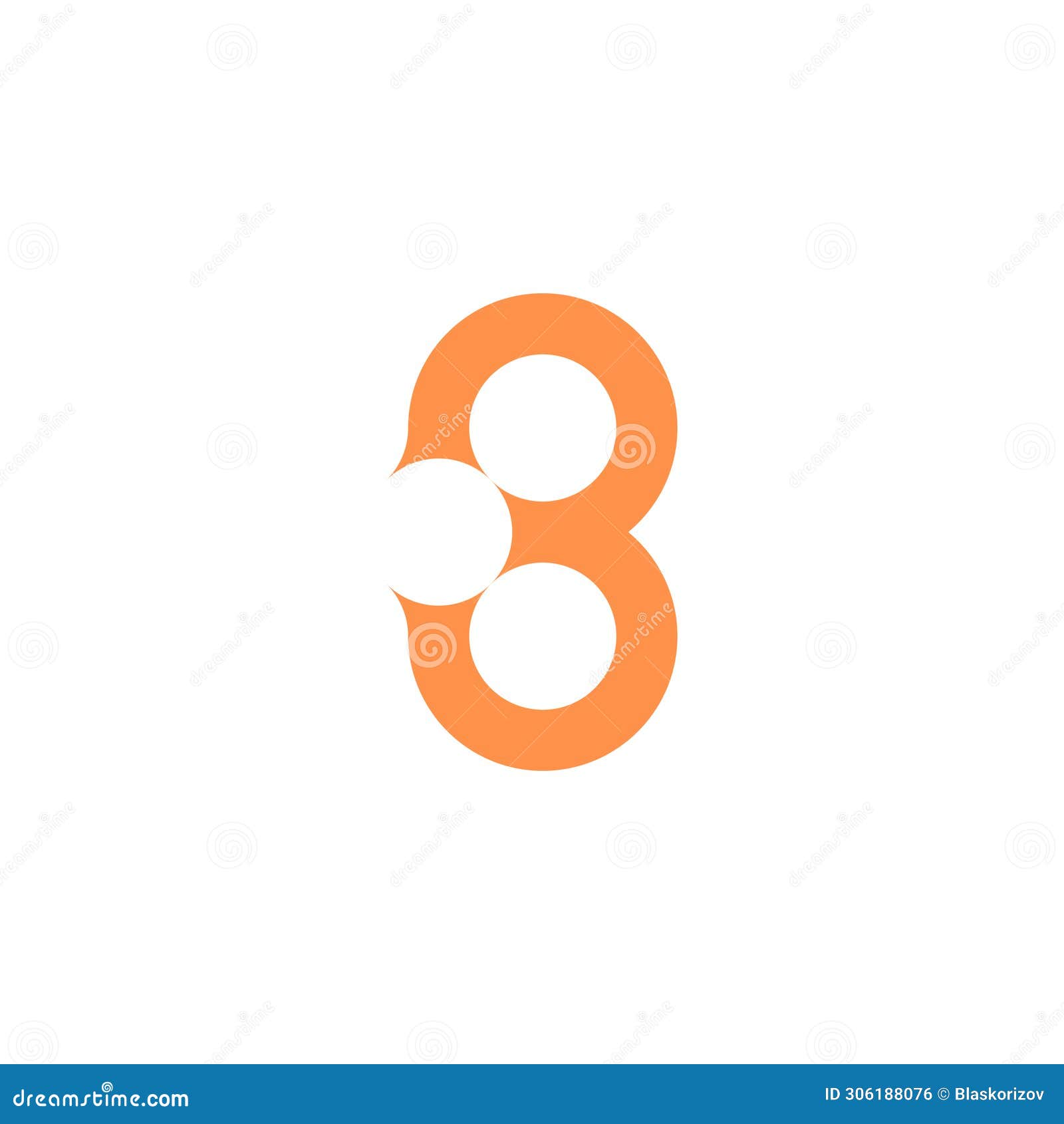 Number 3 Three Logo Orange Vector Icon Design Stock Illustration ...