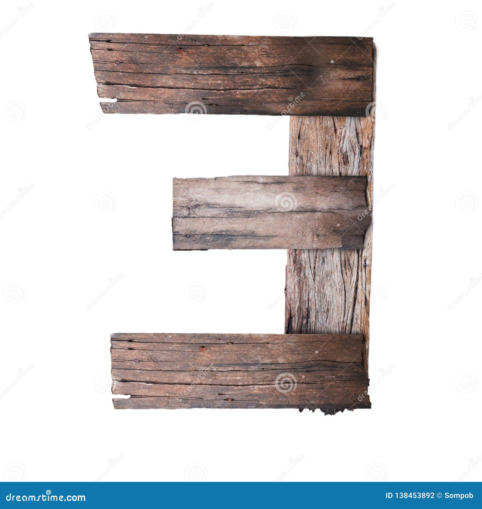 Number Three Made from Old Wooden Boards Stock Photo - Image of concept ...