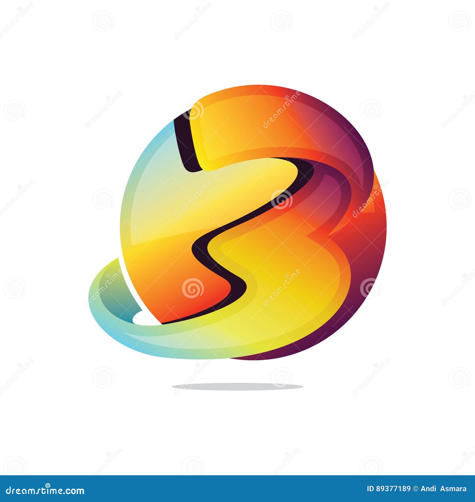 Number three stock vector. Illustration of numbers, mark - 89377189