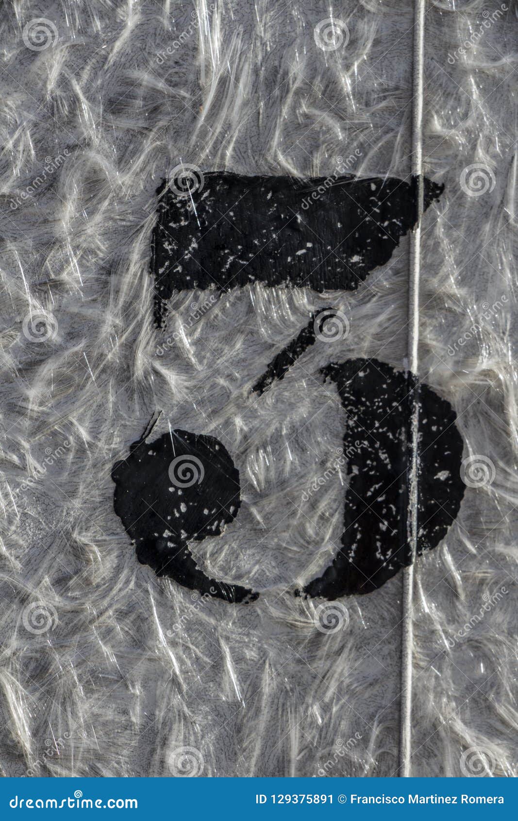 Number Three Painted Stencil on Fiberglass Stock Image - Image of three ...