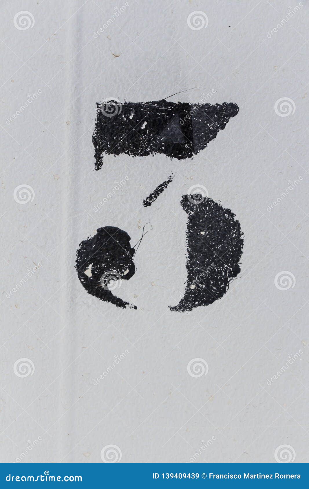 Number Three Painted Stencil on White Backdrop Stock Image - Image of ...