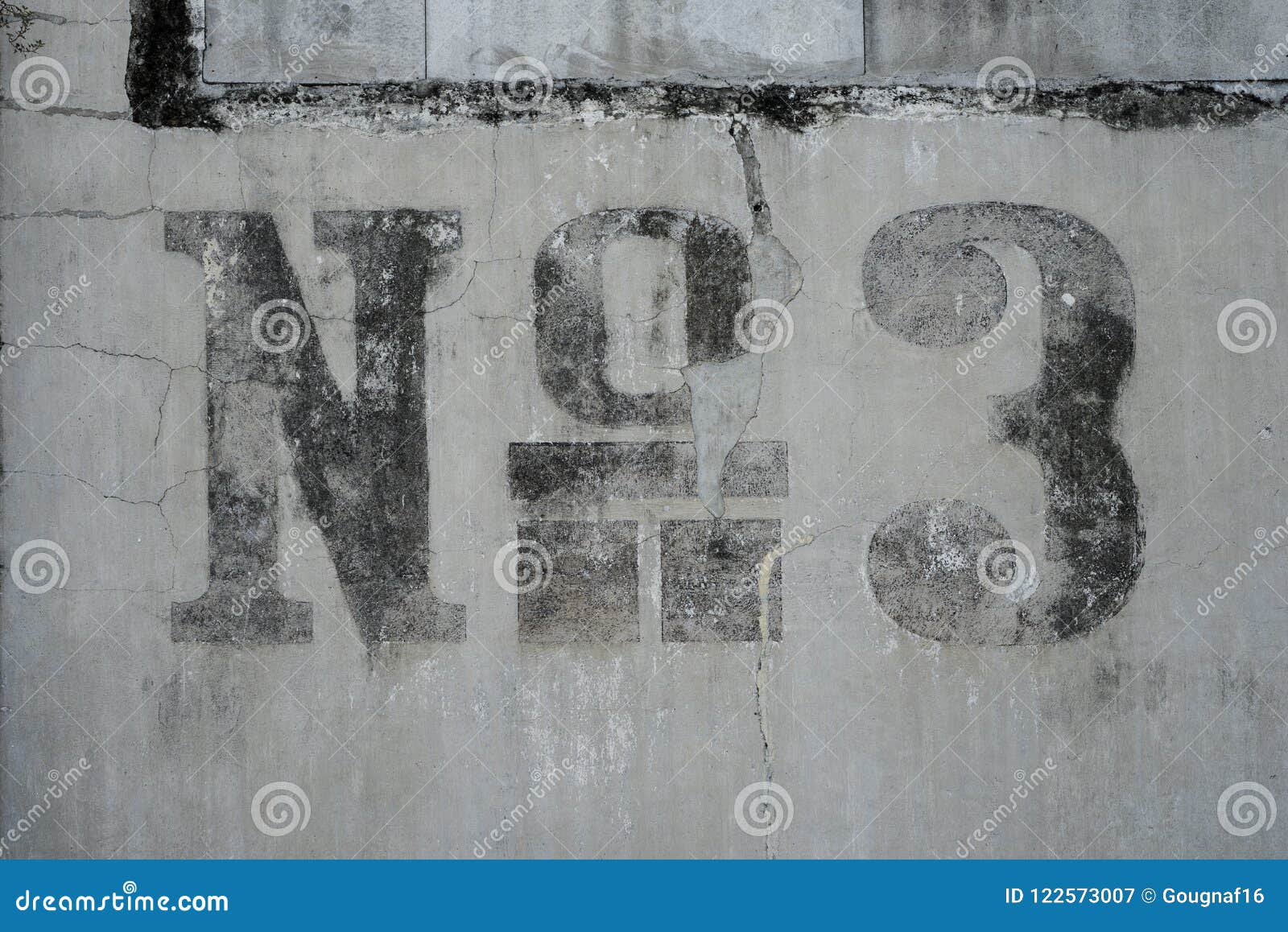 Number Three Painting on a Wall Stock Image - Image of number, texture ...