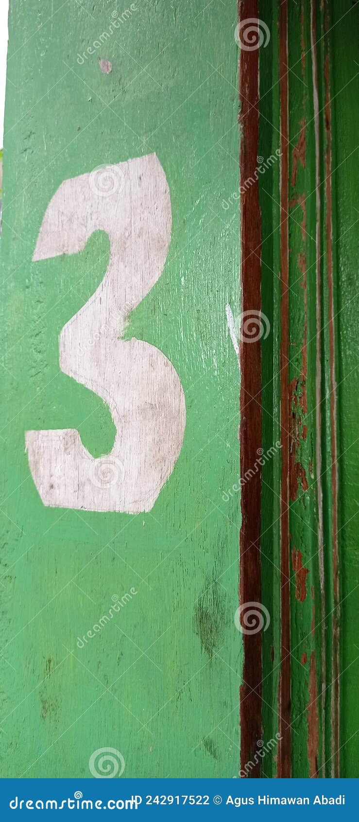Number Three Printed in Wood Plank Stock Photo - Image of text, wall ...
