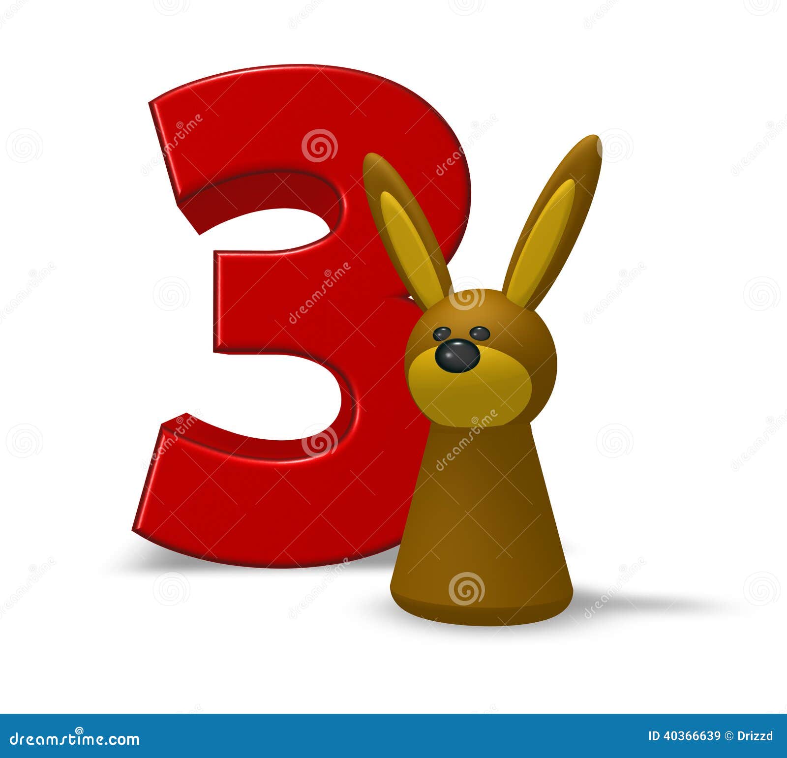 Number three and rabbit stock illustration. Illustration of anniversary ...