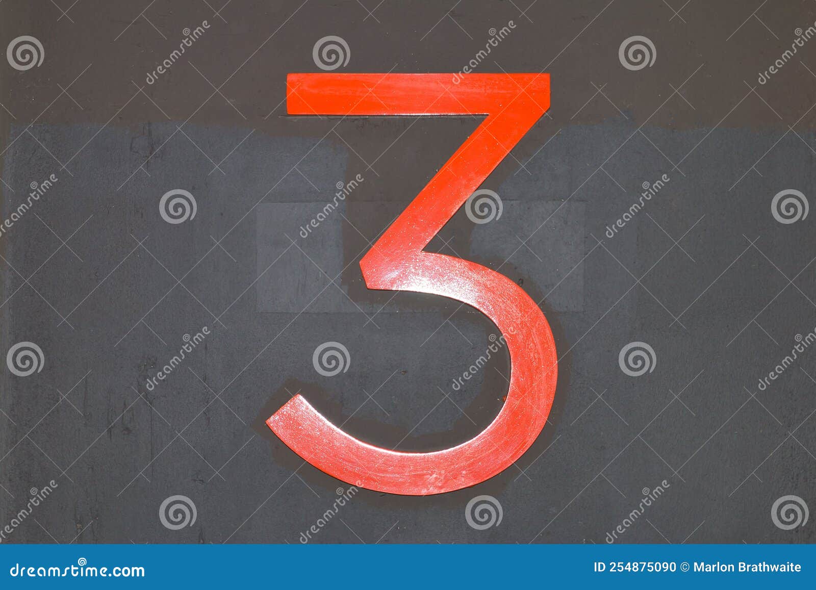 The Number Three on a Concrete Background Stock Photo - Image of ...