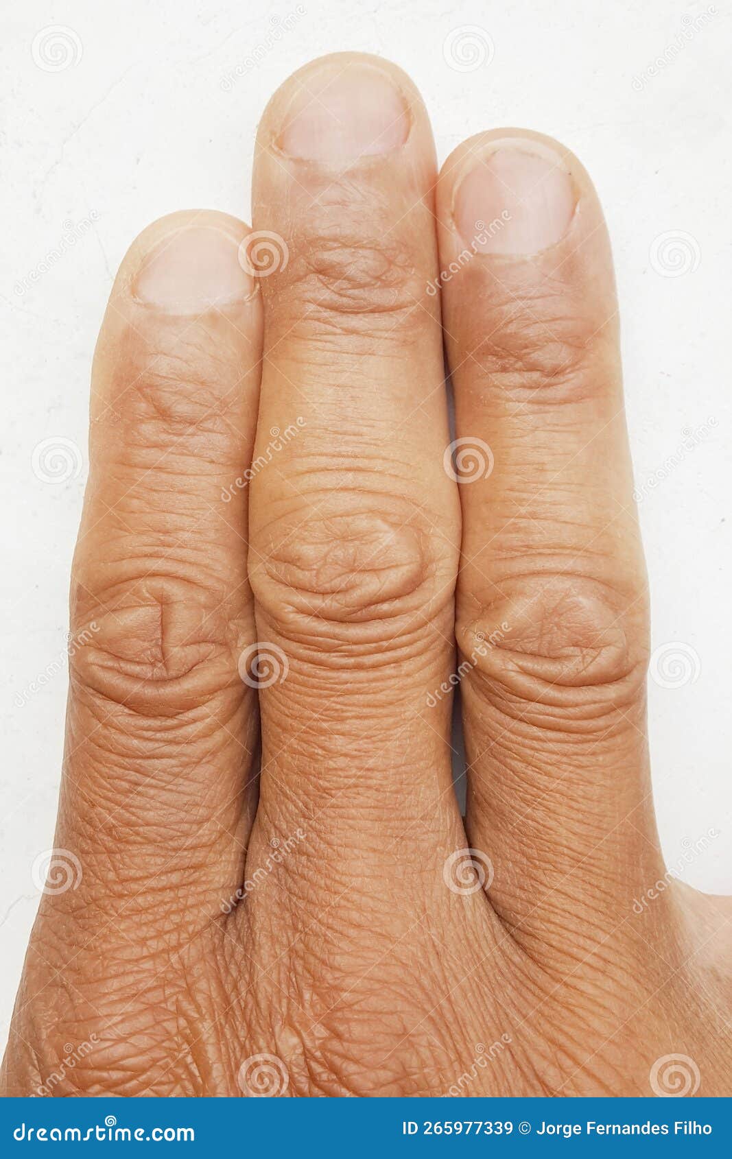 Number Three Represented by the Three Fingers of the Right Hand ...