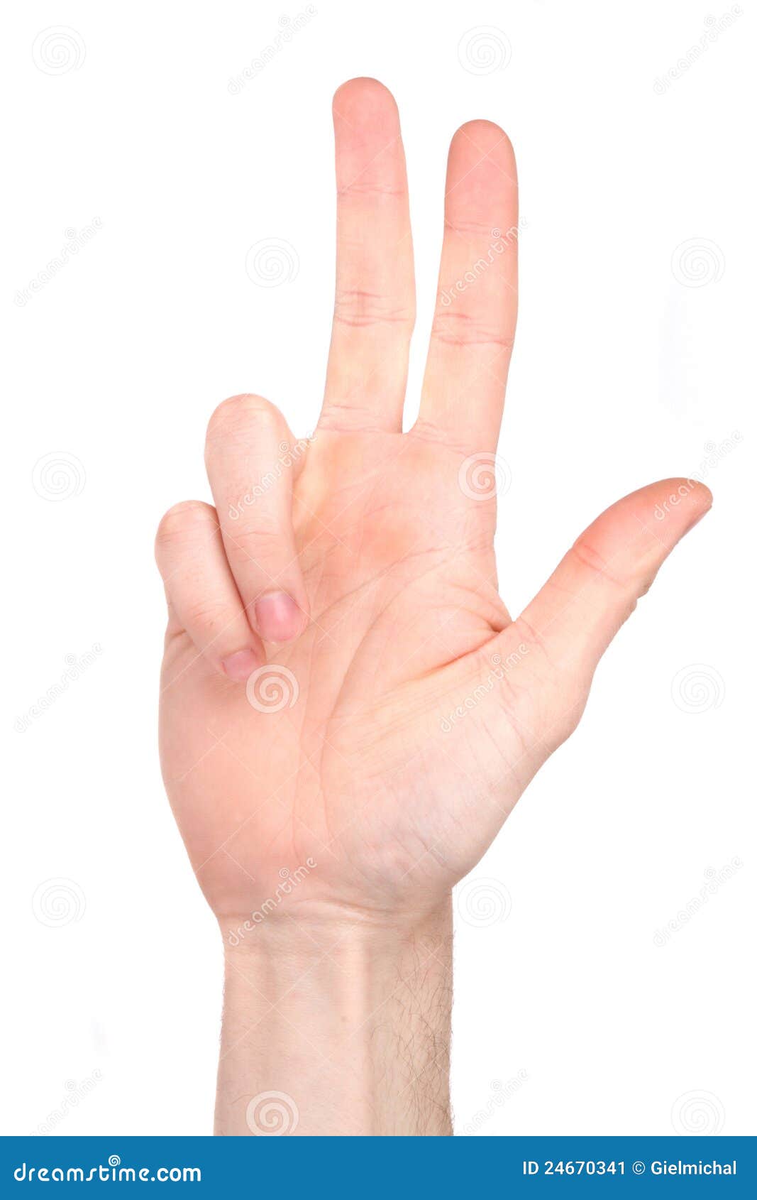 Number Three in Sign Language Stock Image - Image of showing, gesturing ...