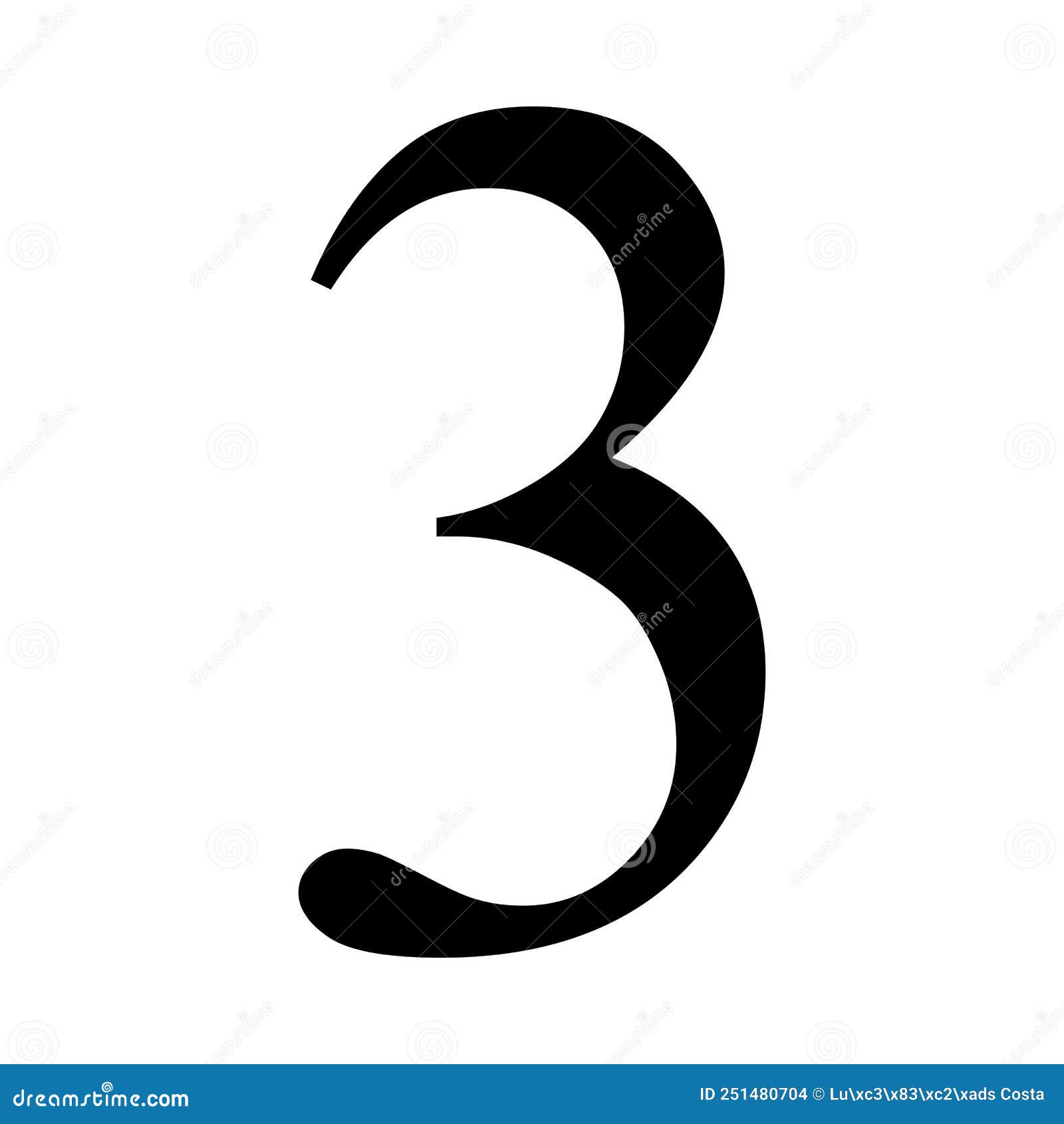 Number three sign stock vector. Illustration of flat - 251480704