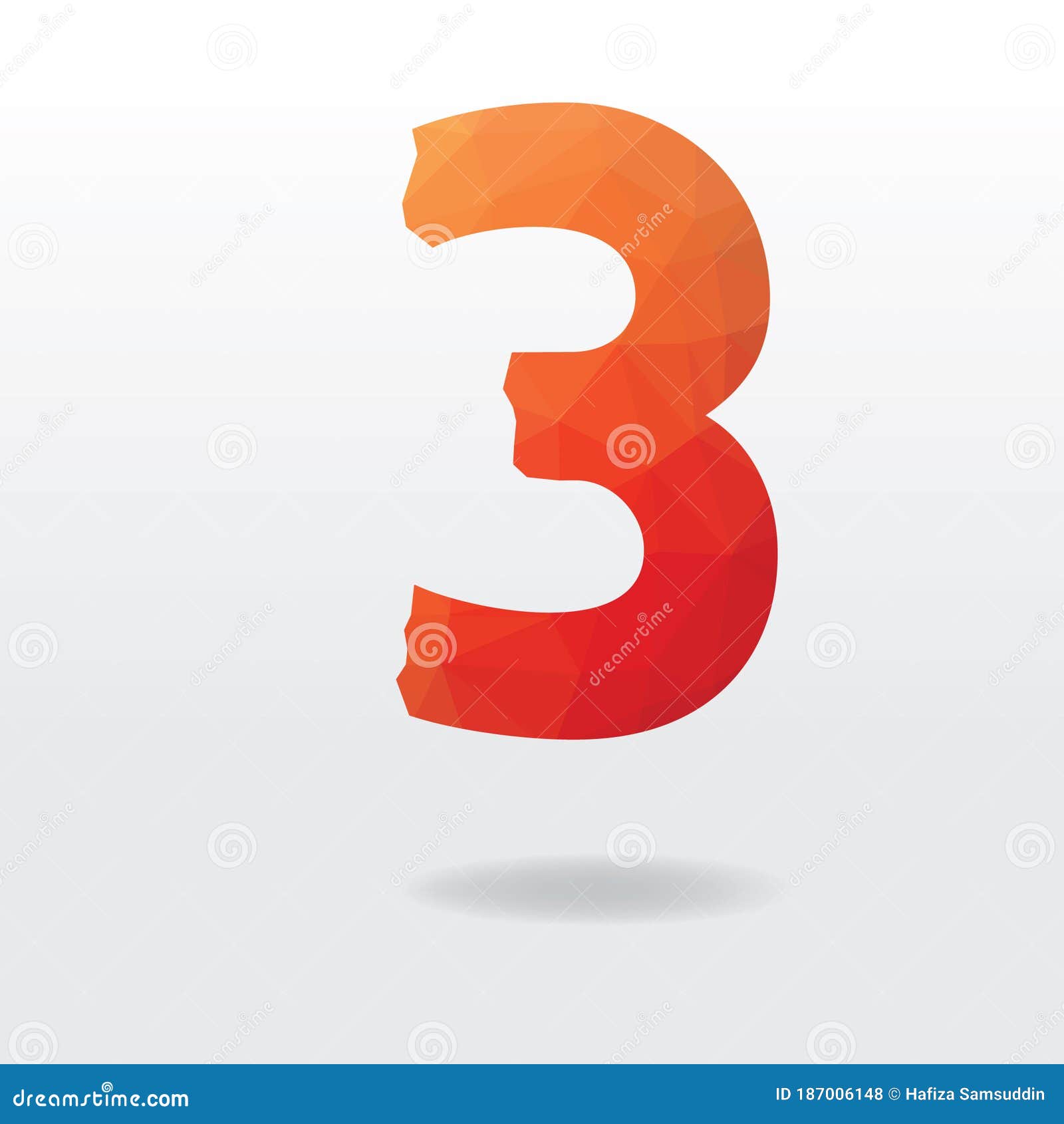 Number Three. Vector Illustration Decorative Design Stock Illustration ...