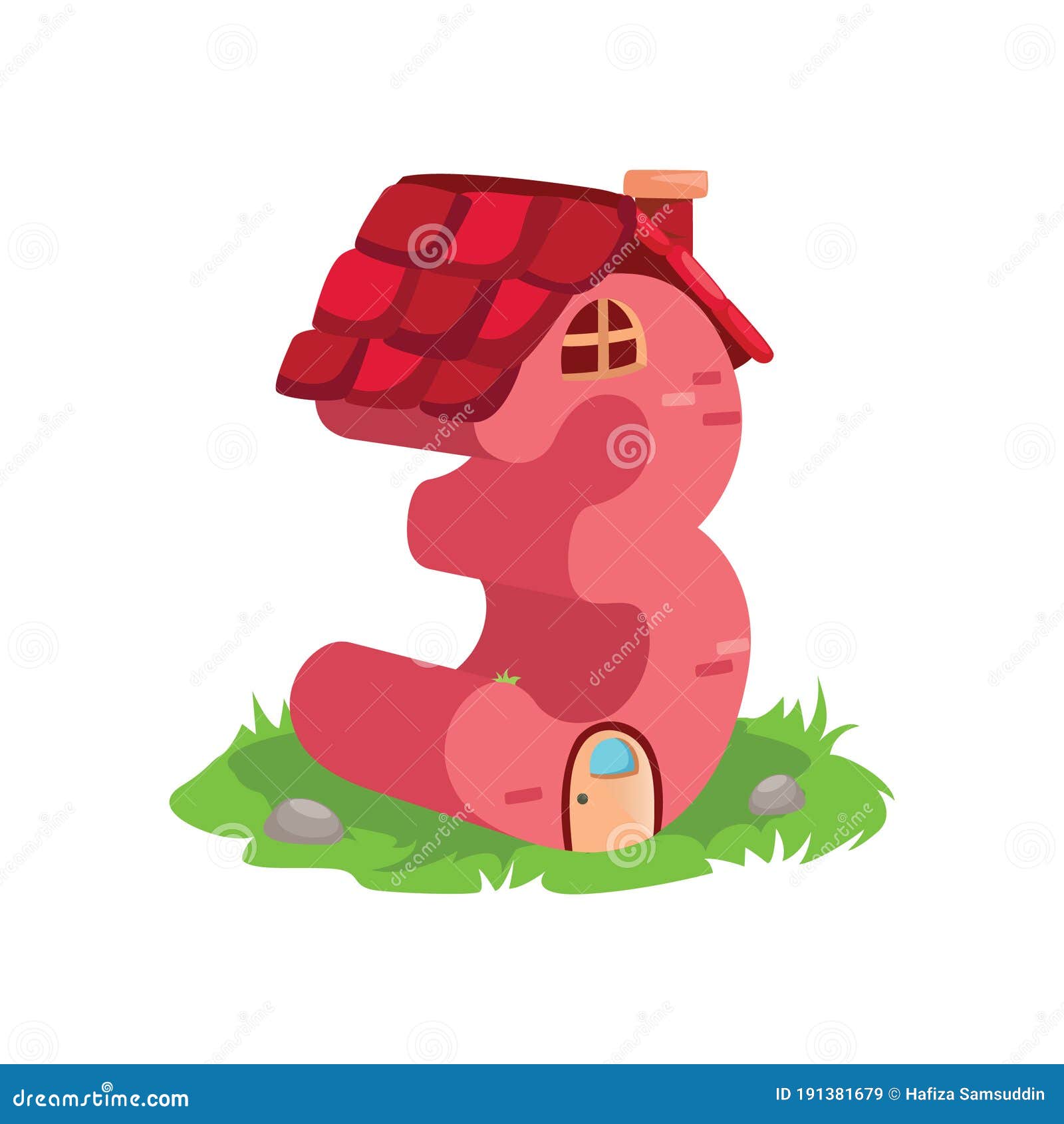 Number Three. Vector Illustration Decorative Design Stock Vector ...