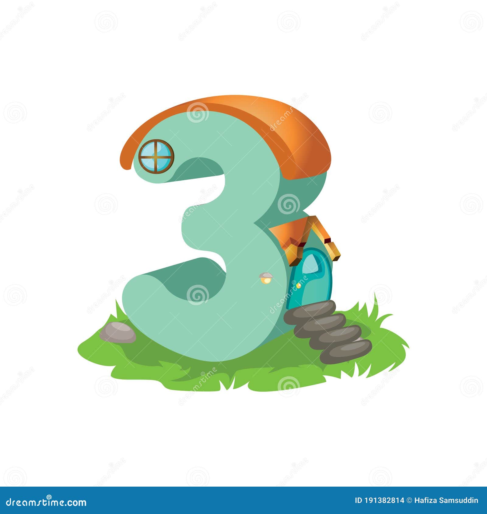 Number Three. Vector Illustration Decorative Design Stock Vector ...