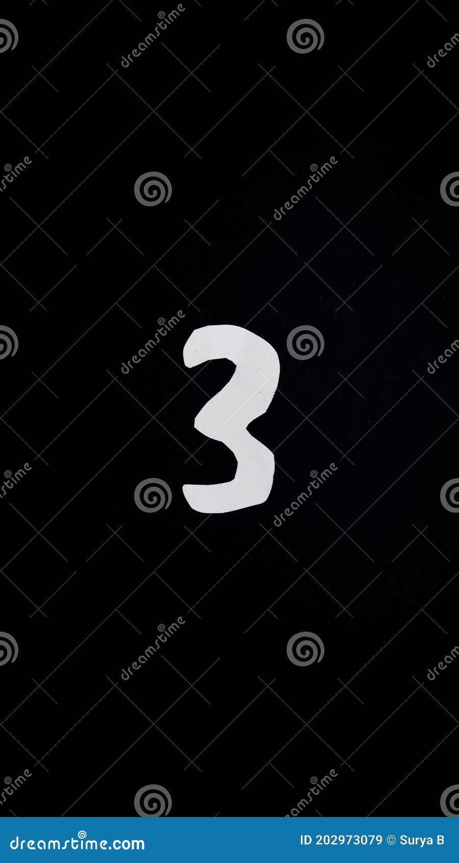 Number Three 3 Wallpaper, Black and White Photo. Stock Image - Image of ...