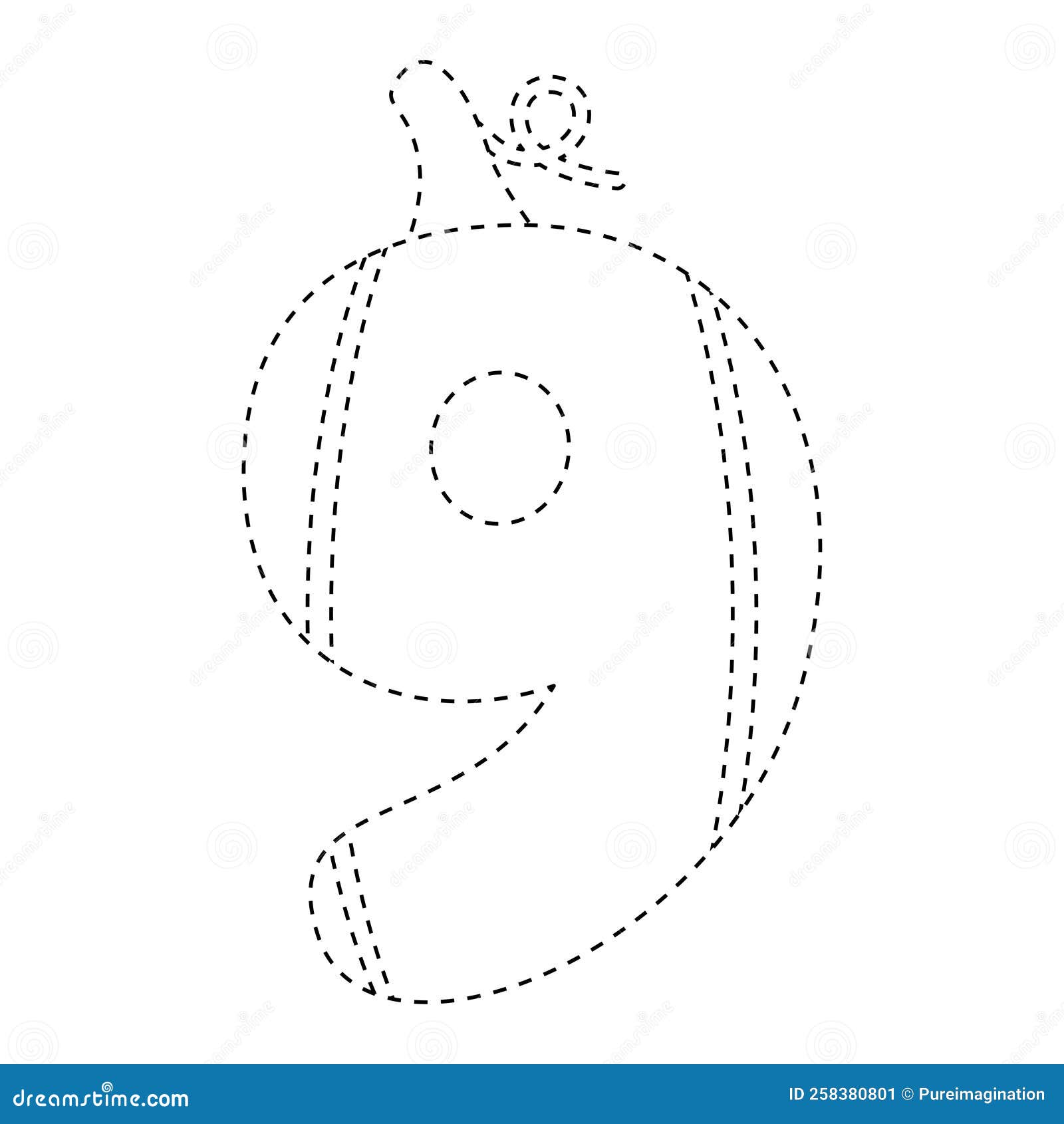 Number 9 Tracing Worksheet for Kids Stock Vector - Illustration of ...