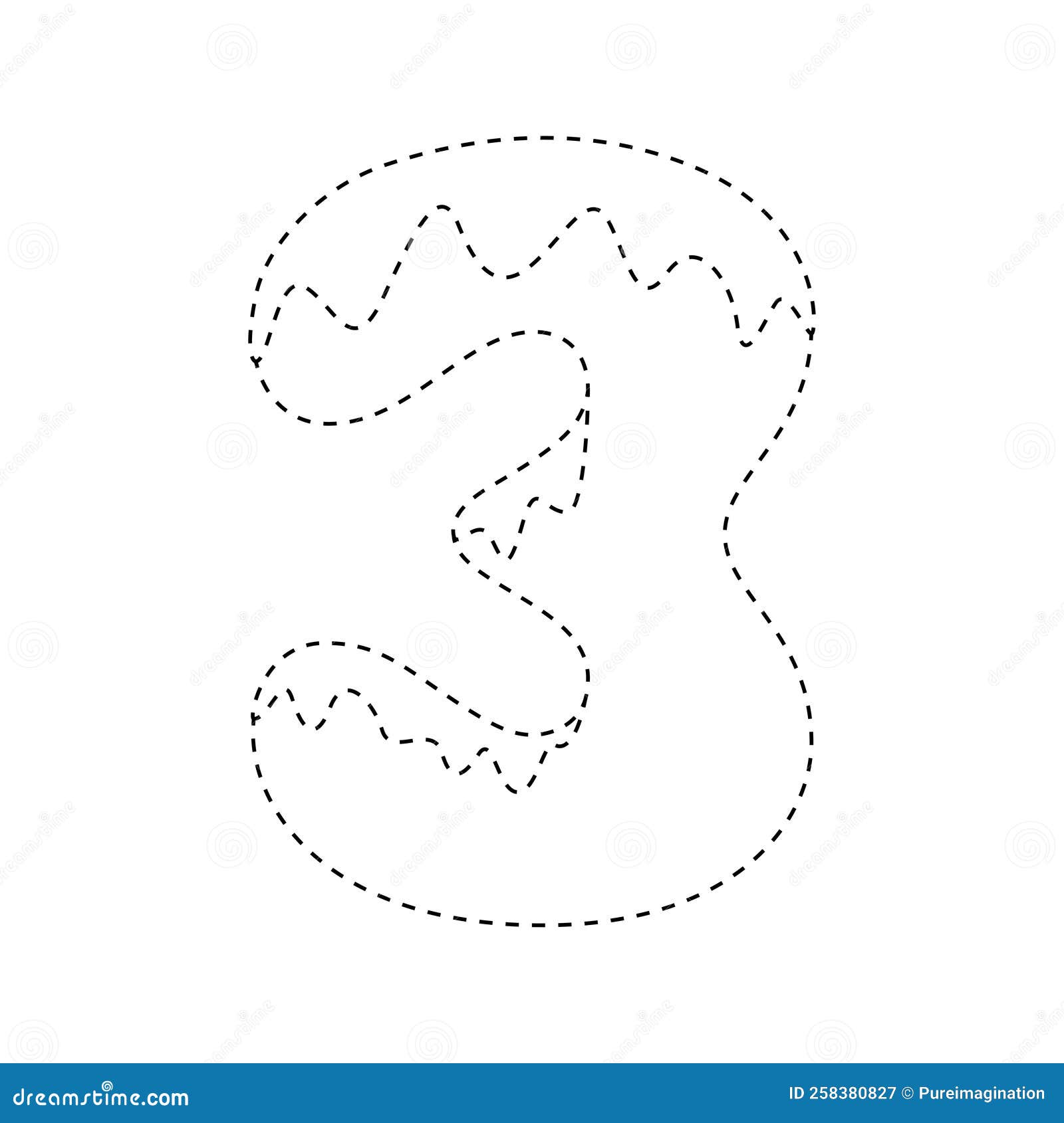 Number 3 Tracing Worksheet for Kids Stock Vector - Illustration of ...