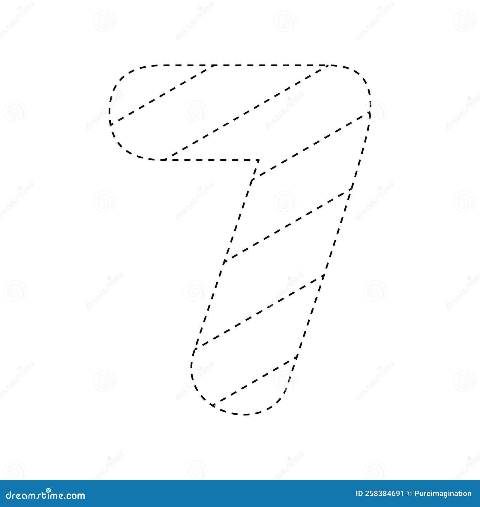 Number 7 Tracing Worksheet for Kids Stock Vector - Illustration of ...