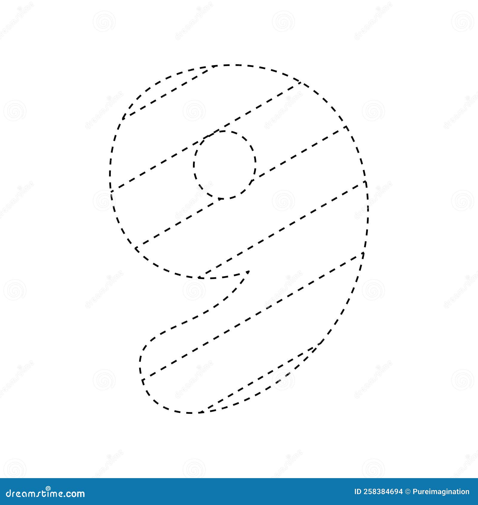 Number 9 Tracing Worksheet for Kids Stock Vector - Illustration of ...