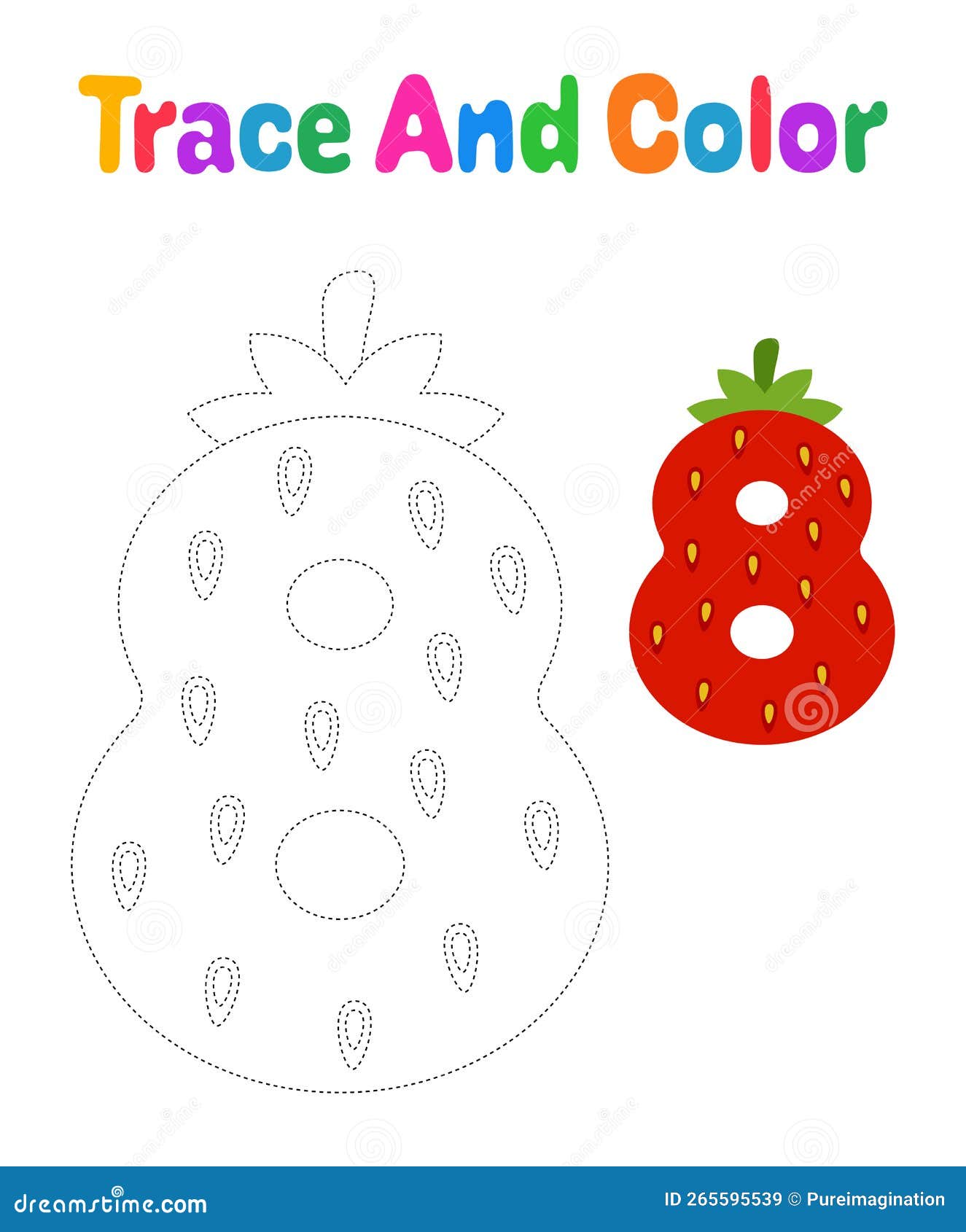 Number 8 Tracing Worksheet for Kids Stock Vector - Illustration of ...