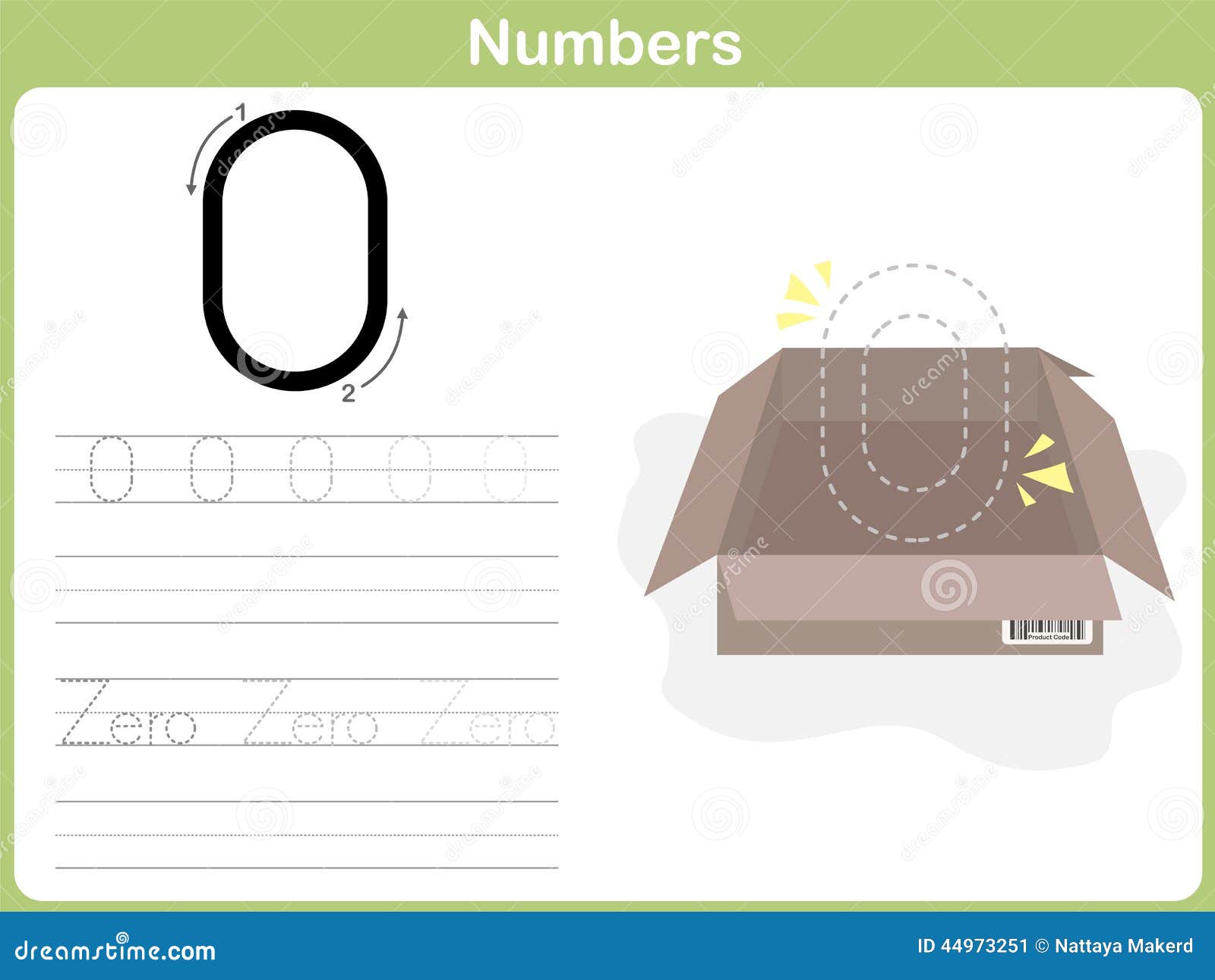 Number Tracing Worksheet: Writing 0-9 Stock Vector - Illustration of ...