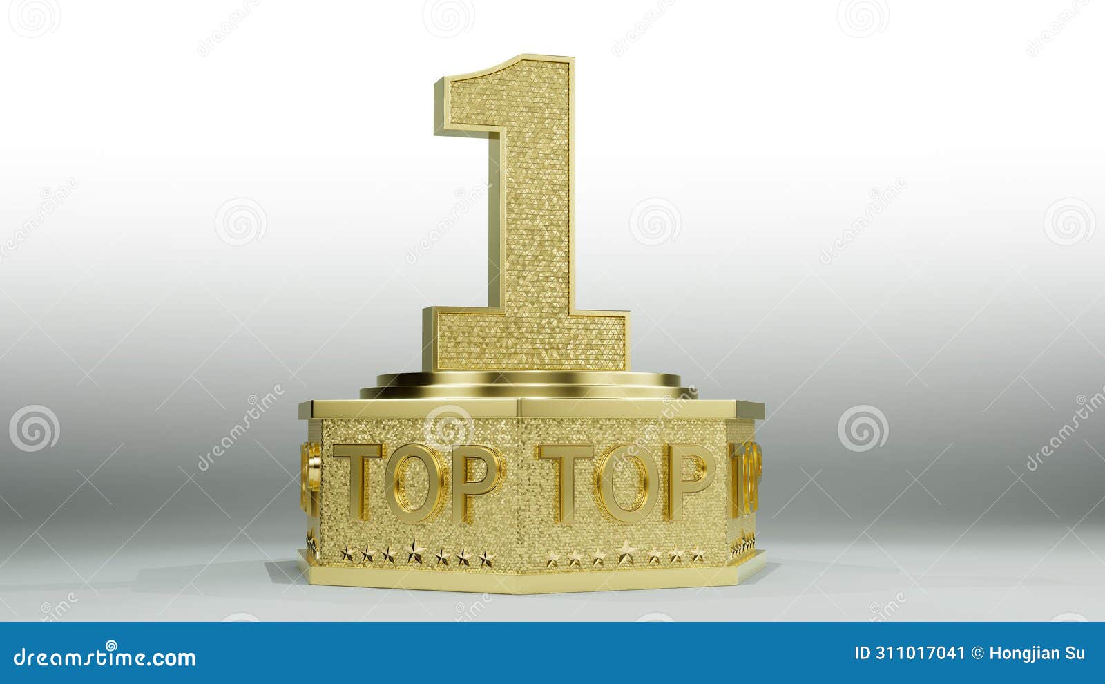 Number 1 Trophy on White Background.3D Illustration Stock Illustration ...