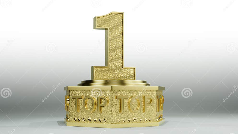 Number 1 Trophy on White Background.3D Illustration Stock Illustration ...