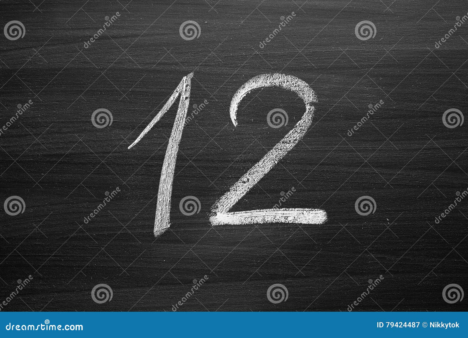 Number Twelve Enumeration Written with a Chalk Stock Image - Image of ...