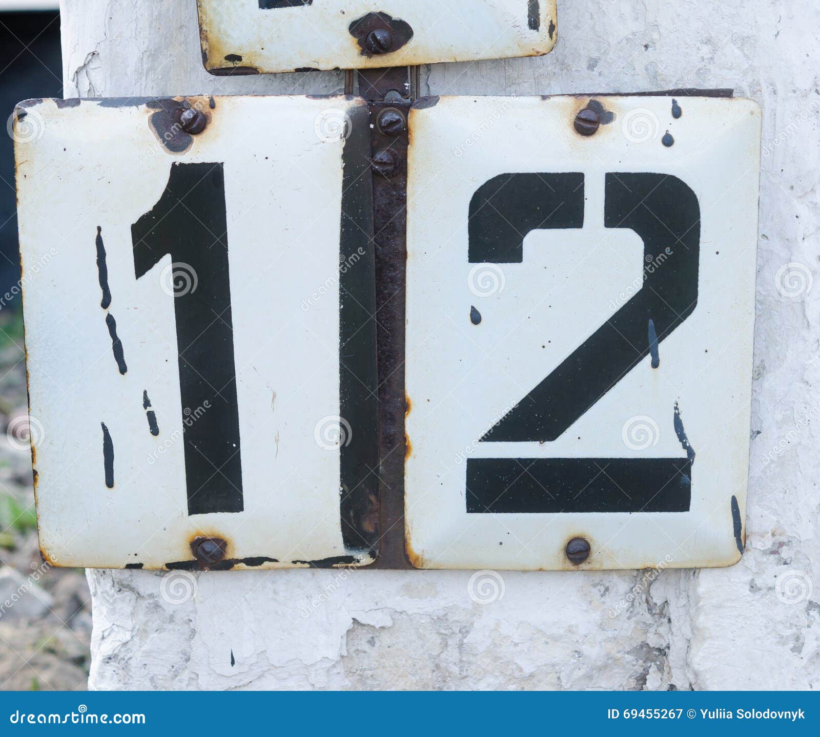 Number Twelve on the Metall Plate Stock Image - Image of digit, outside ...