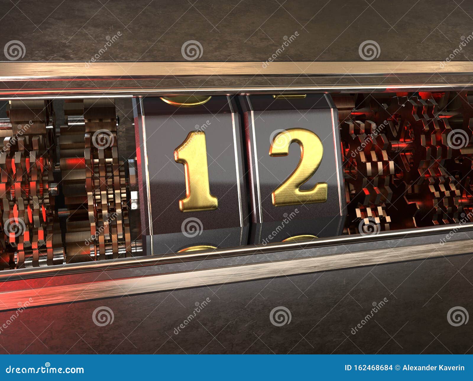 Number 12 Number Twelve Style of Slot Machine Stock Illustration ...