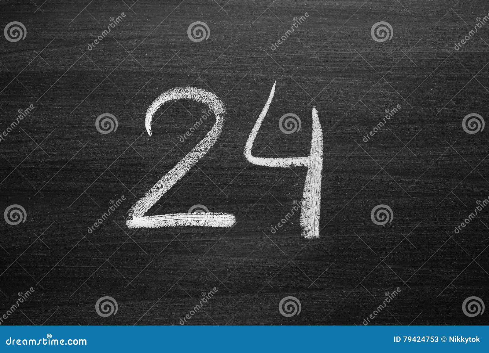 Number Twenty Four Enumeration Written with a Chalk Stock Image - Image ...