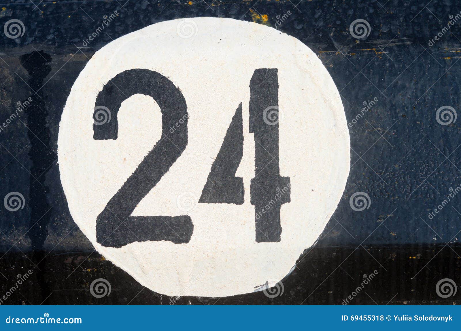 Number Twenty Four on the Metall Plate Stock Photo - Image of ...