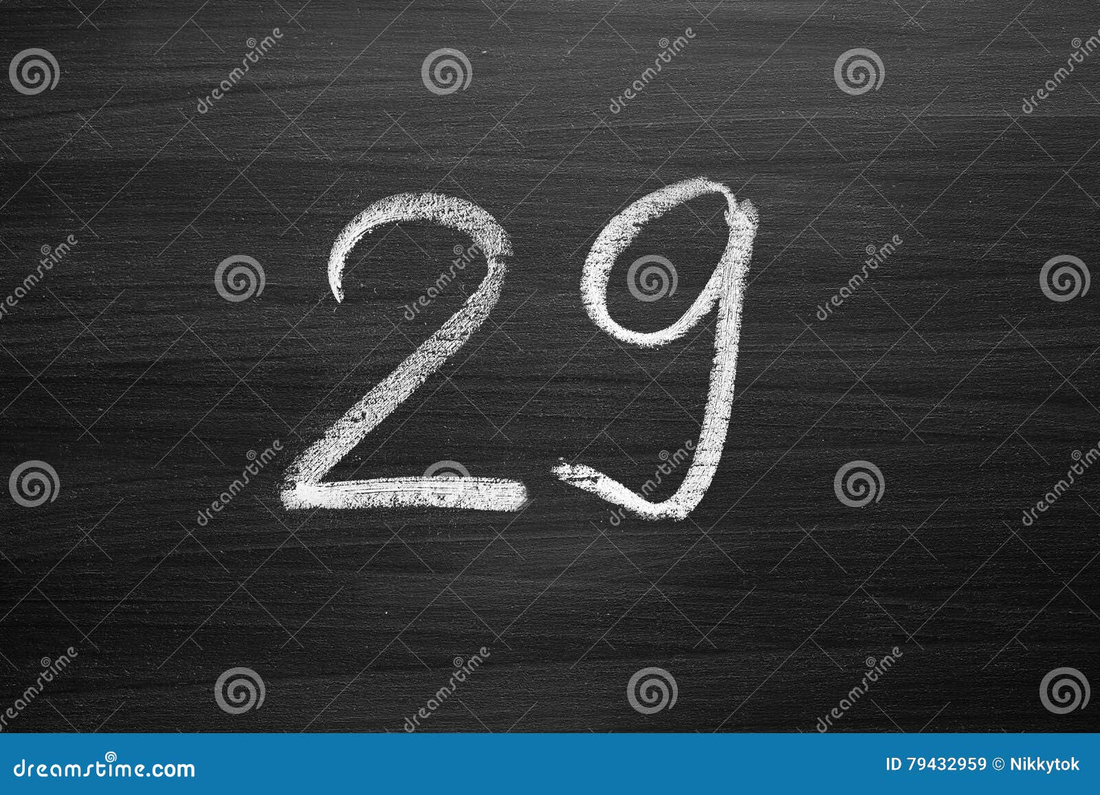 Number Twenty Nine Enumeration Written with a Chalk Stock Image - Image ...
