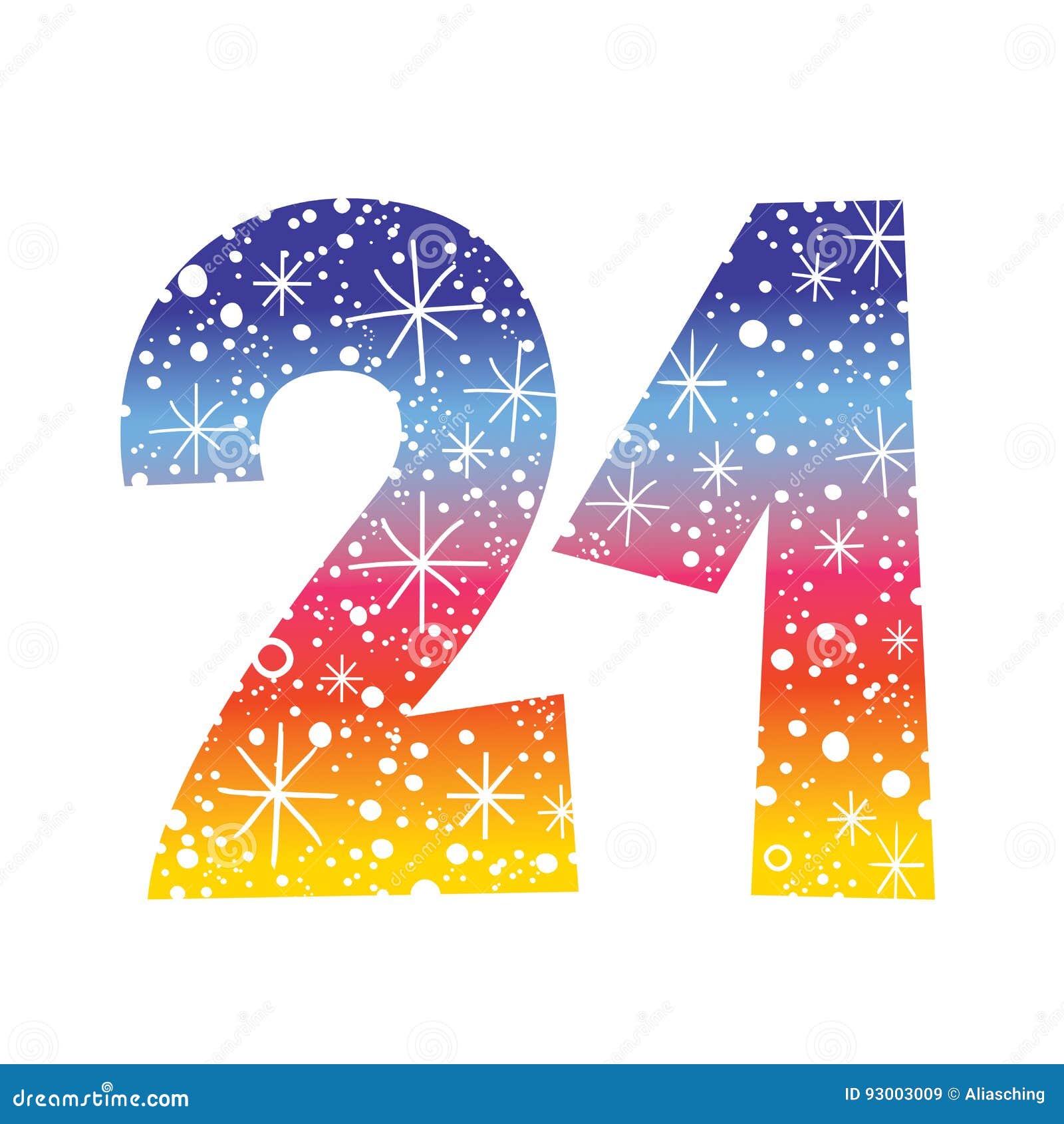 Number Twenty One 21 Concentric Lines Style Vector Illustration ...