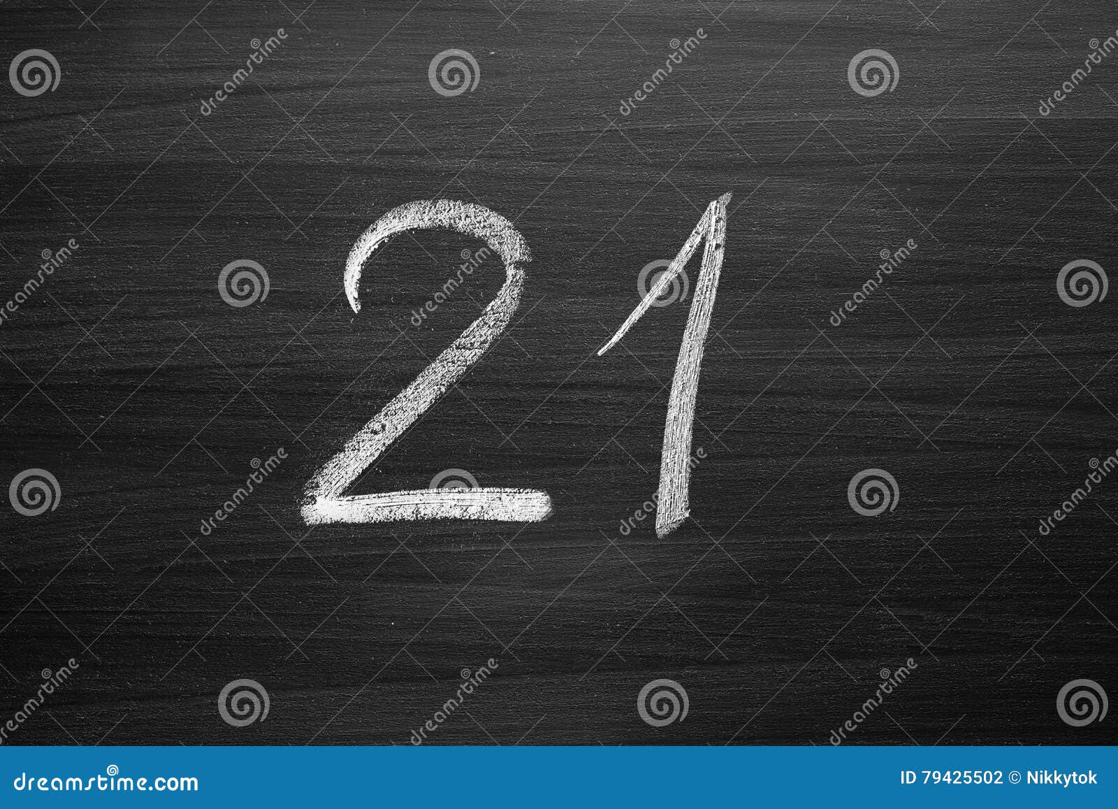 Number Twenty One Enumeration Written with a Chalk Stock Photo - Image ...