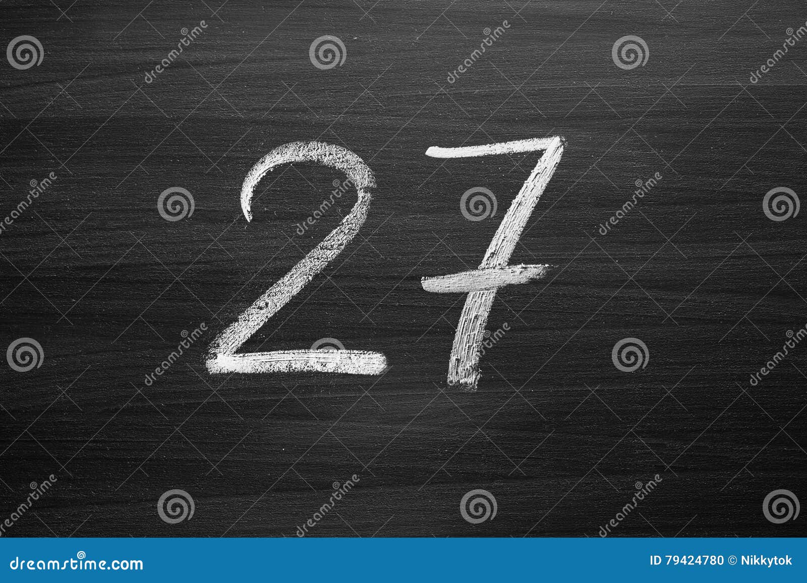Number Twenty Seven Enumeration Written with a Chalk Stock Photo ...
