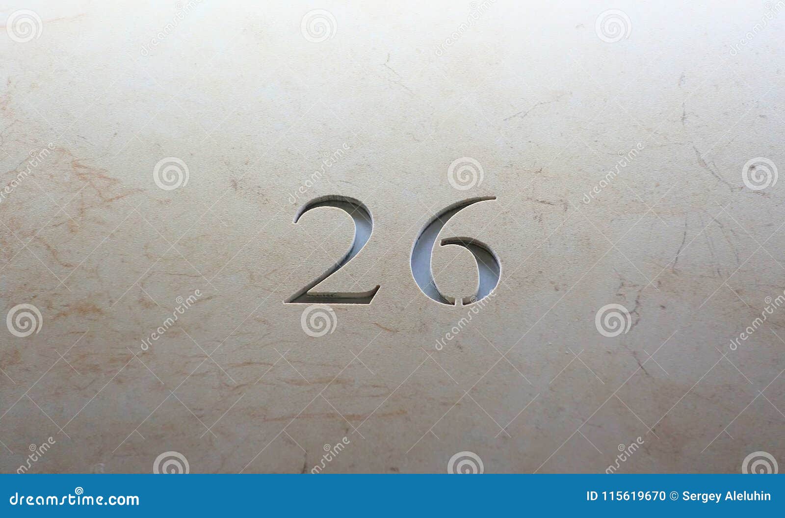 Number Twenty-six stock photo. Image of wall, stone - 115619670