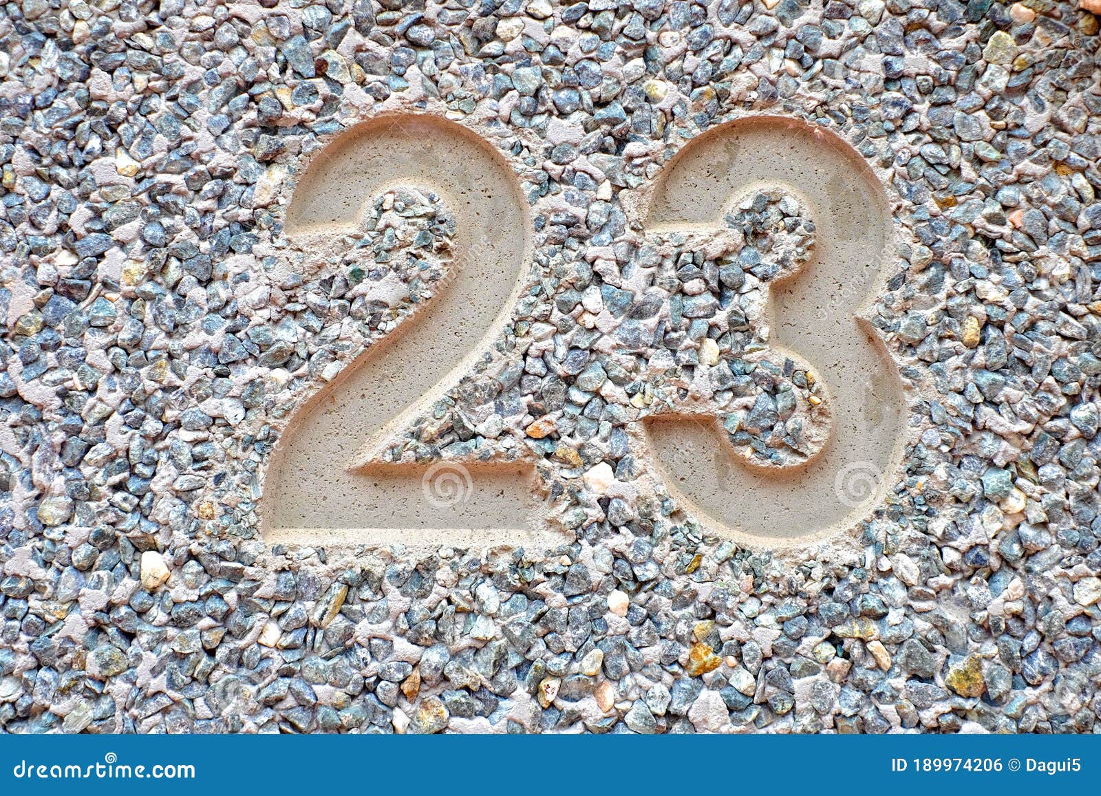Number 23, Twenty-three, Relief in a Flat Stone Surface. Stock Photo ...
