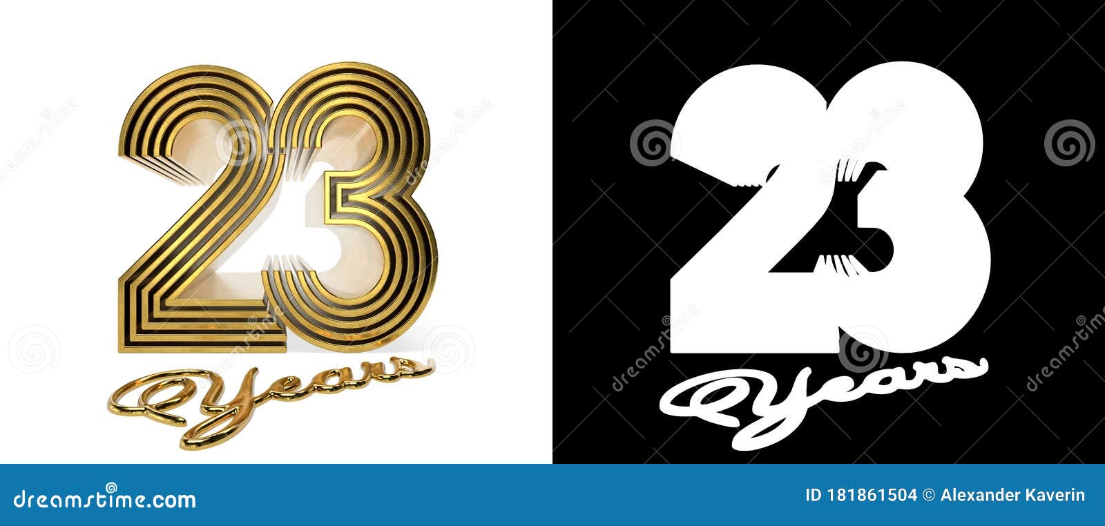 Number Twenty-three Years Celebration Stock Illustration - Illustration ...