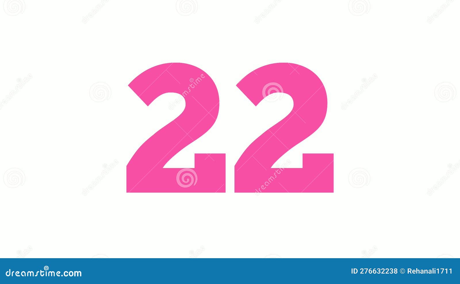 Number Twenty Two 22 Cartoon Animation on White Background Stock ...