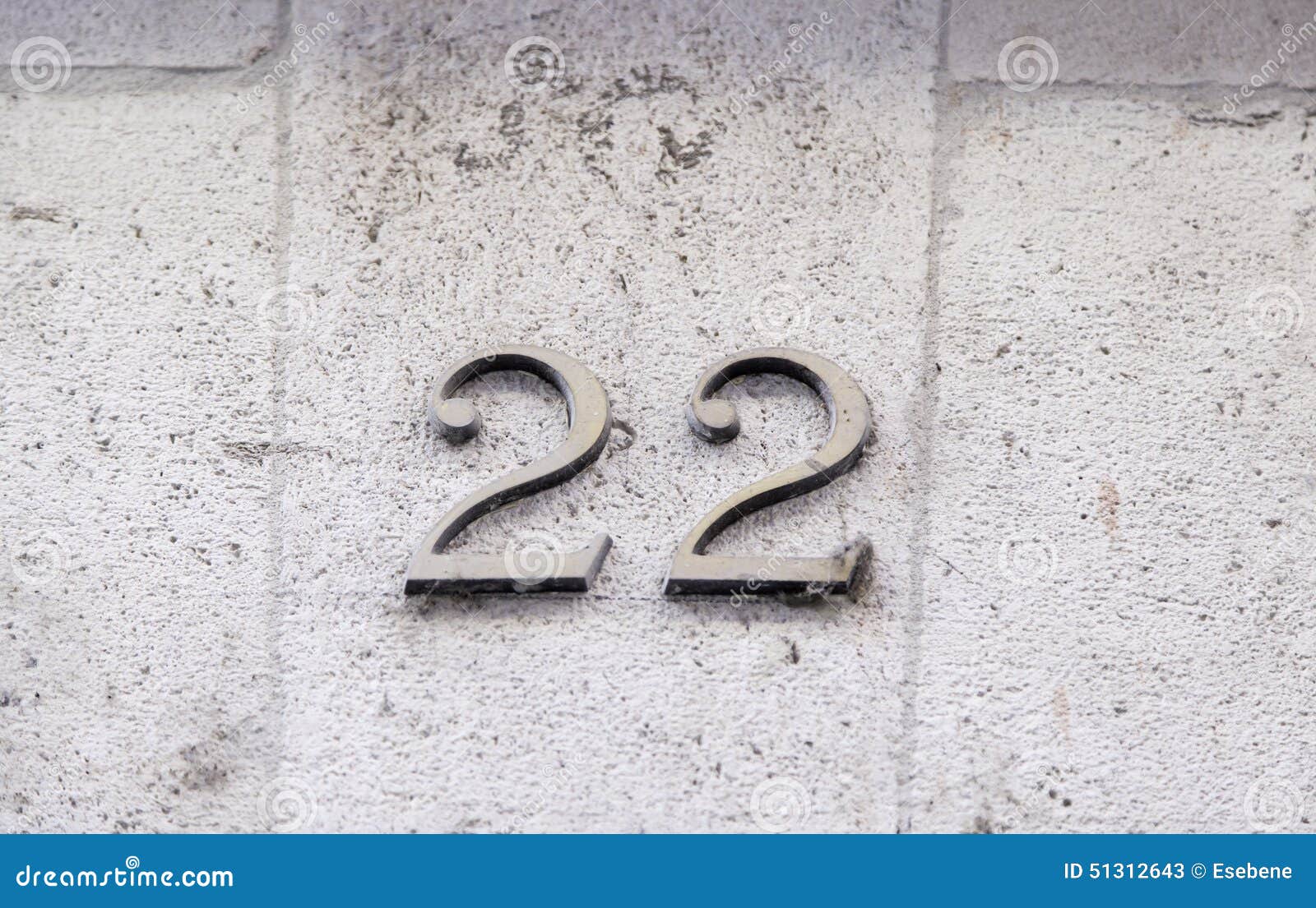 Number Twenty Two on a Wall Stock Image - Image of directional, number ...