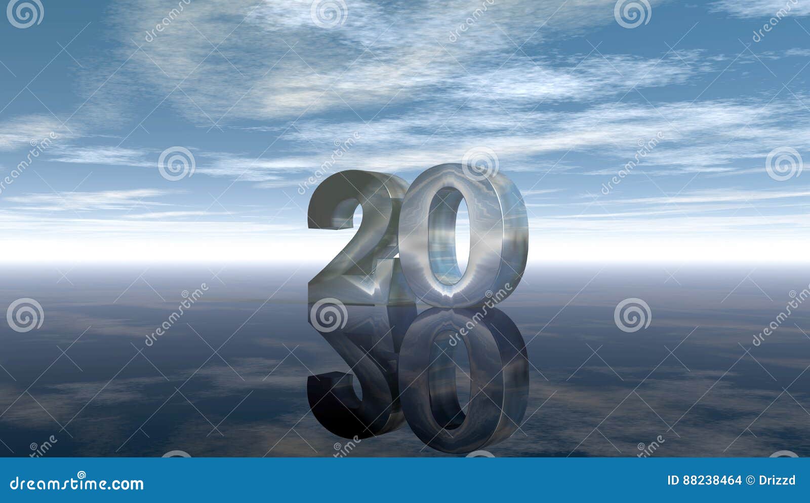 Number Twenty Under Cloudy Sky Stock Illustration - Illustration of ...