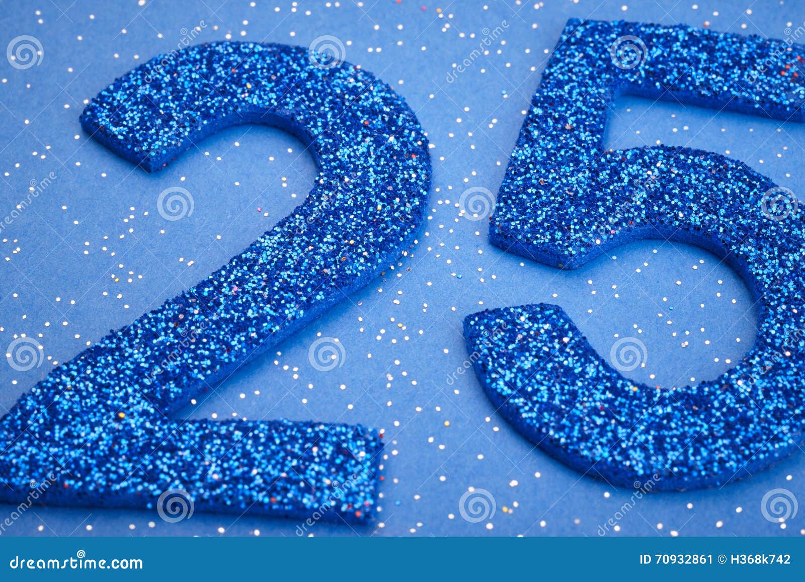 Number Twentyfive Blue Color Over a Blue Background. Anniversary Stock ...