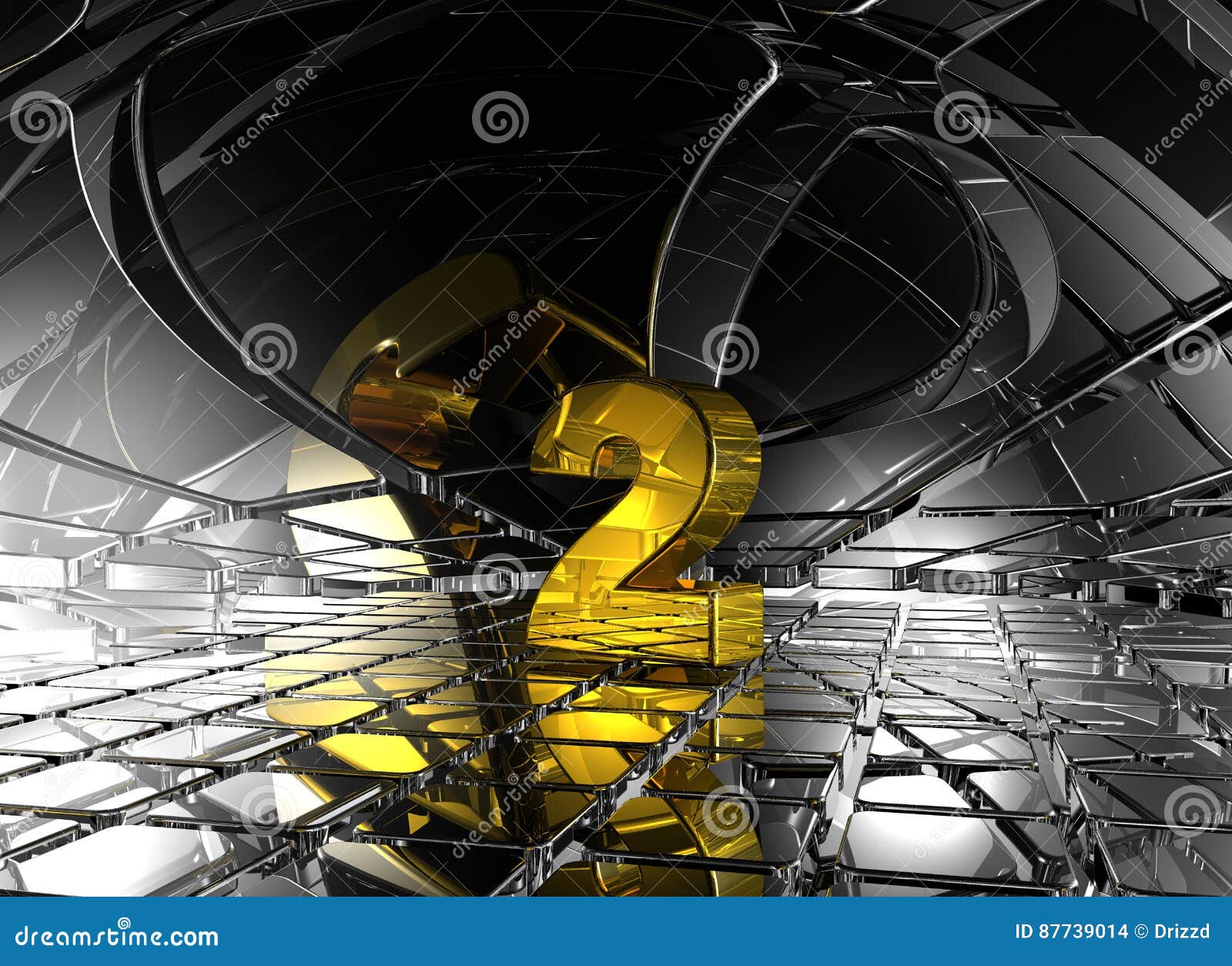 Number Two in Abstract Futuristic Space Stock Illustration ...