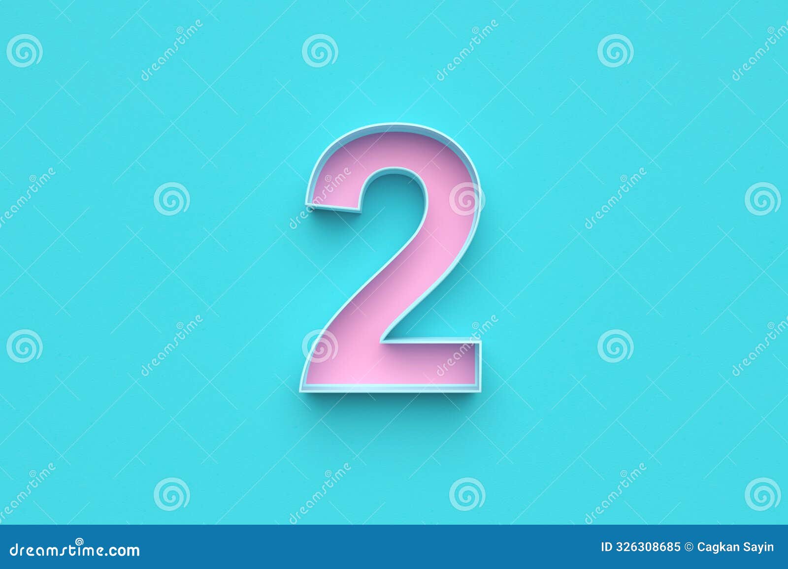 Number Two on Blue Background Stock Illustration - Illustration of sign ...