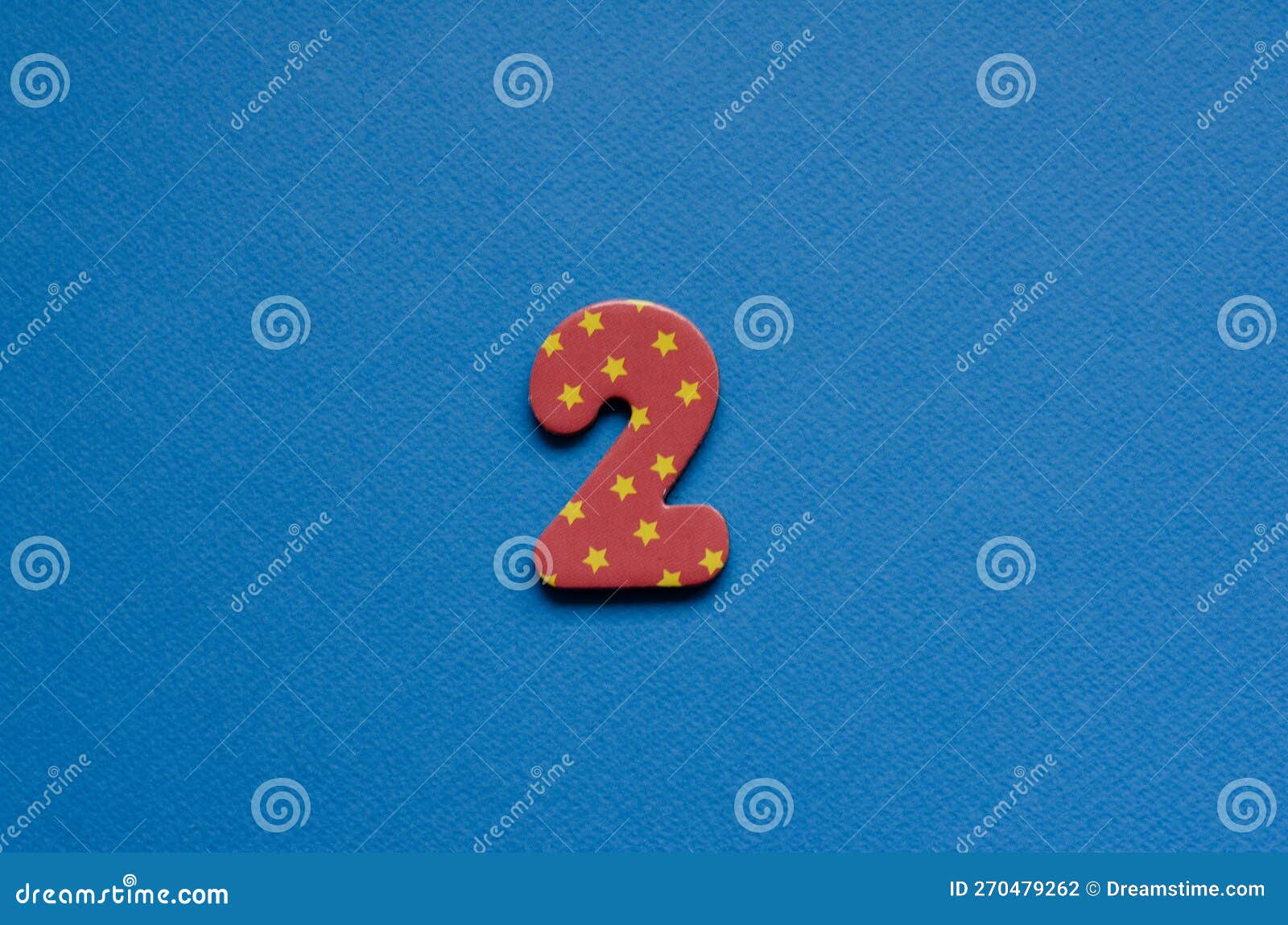 Number Two on Blue Paper Background. Stock Photo - Image of number ...