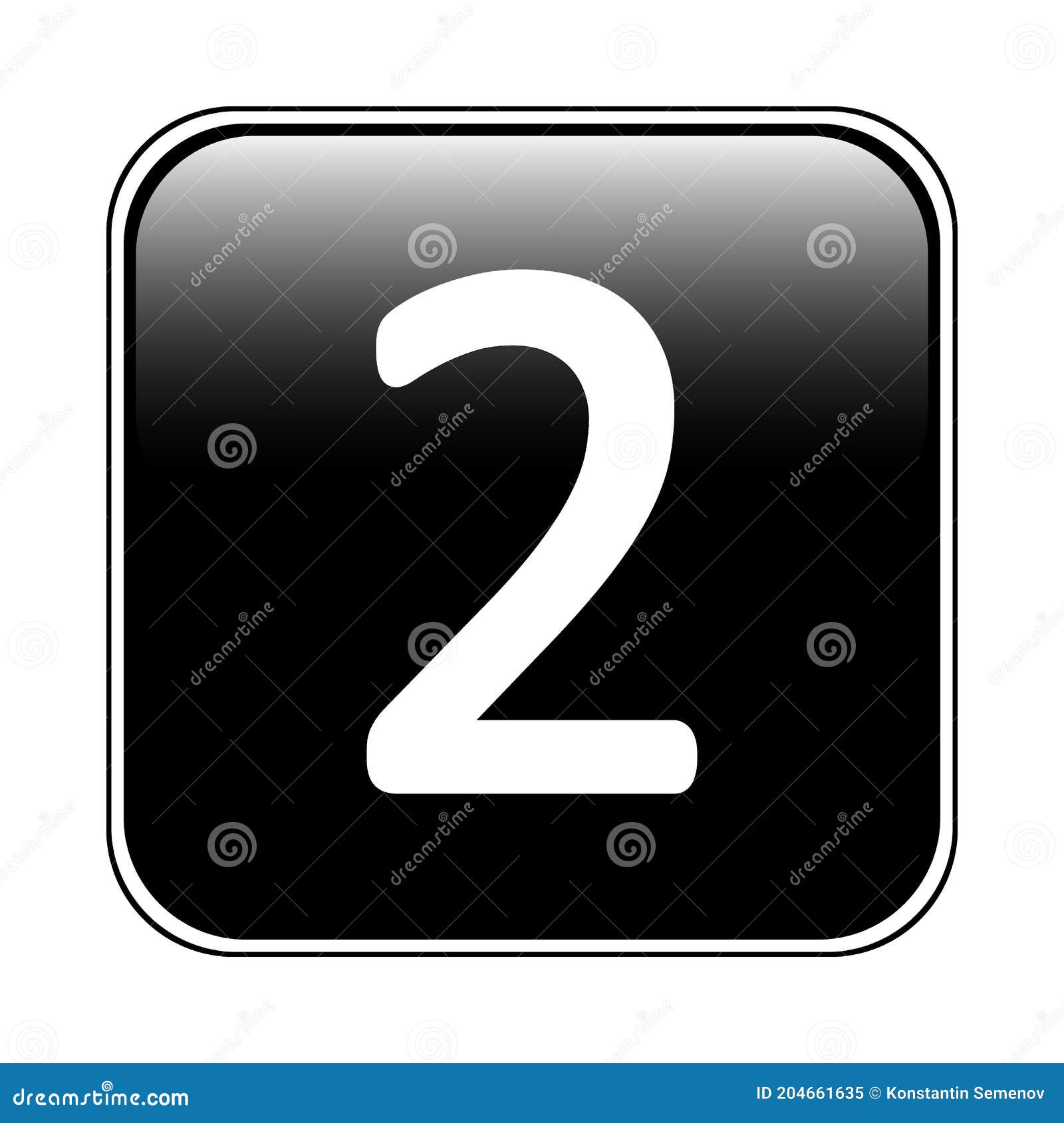 Number two button stock illustration. Illustration of drawing - 204661635