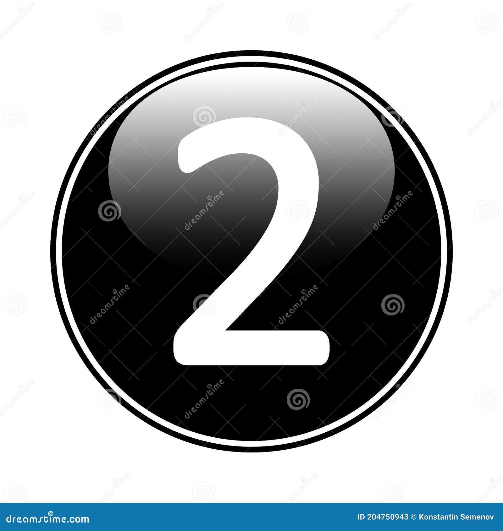 Number two button stock illustration. Illustration of graphic - 204750943