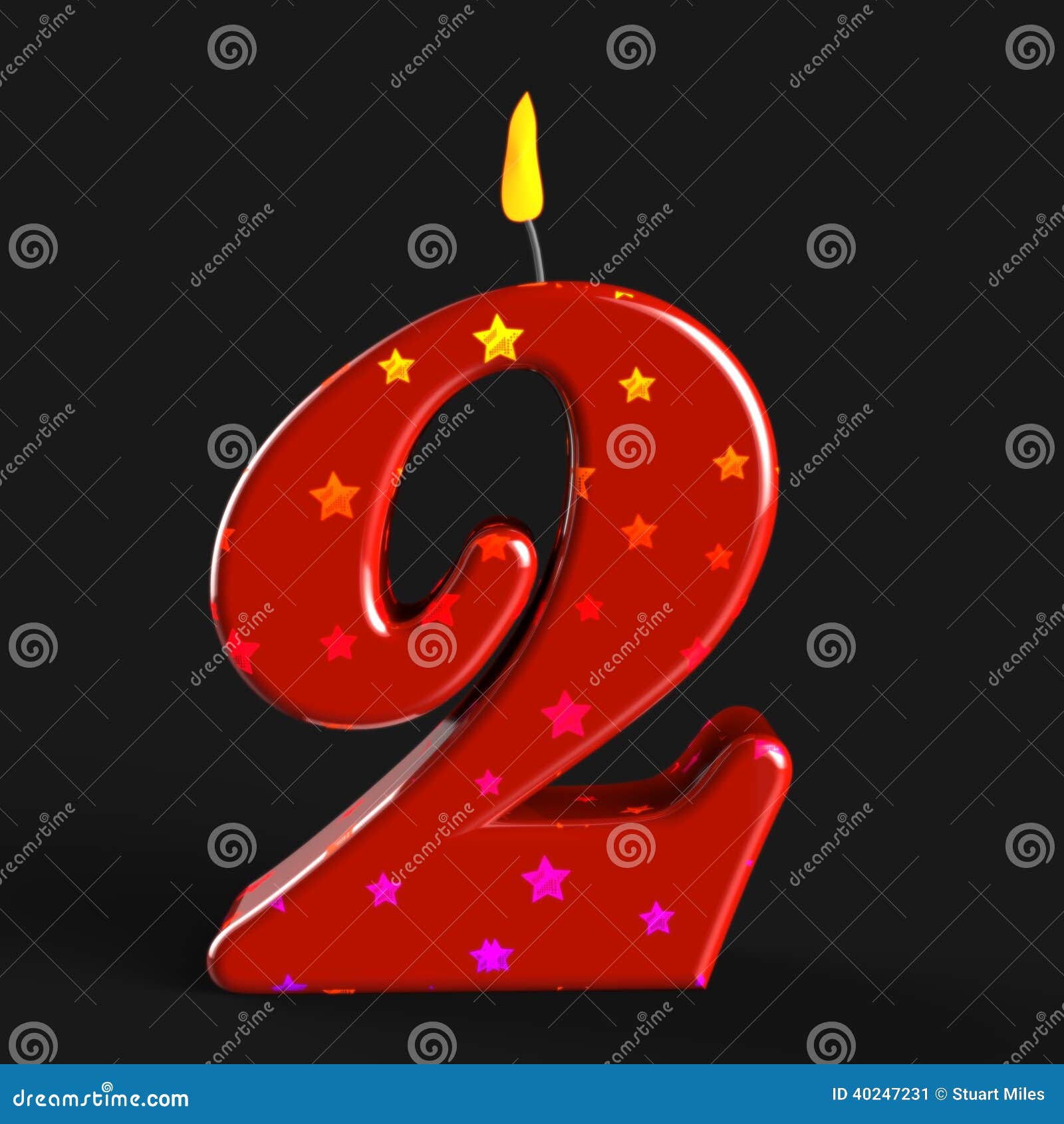 Number 2 Second . Realistic 3D Origami Effect Isolated. Figure Of ...