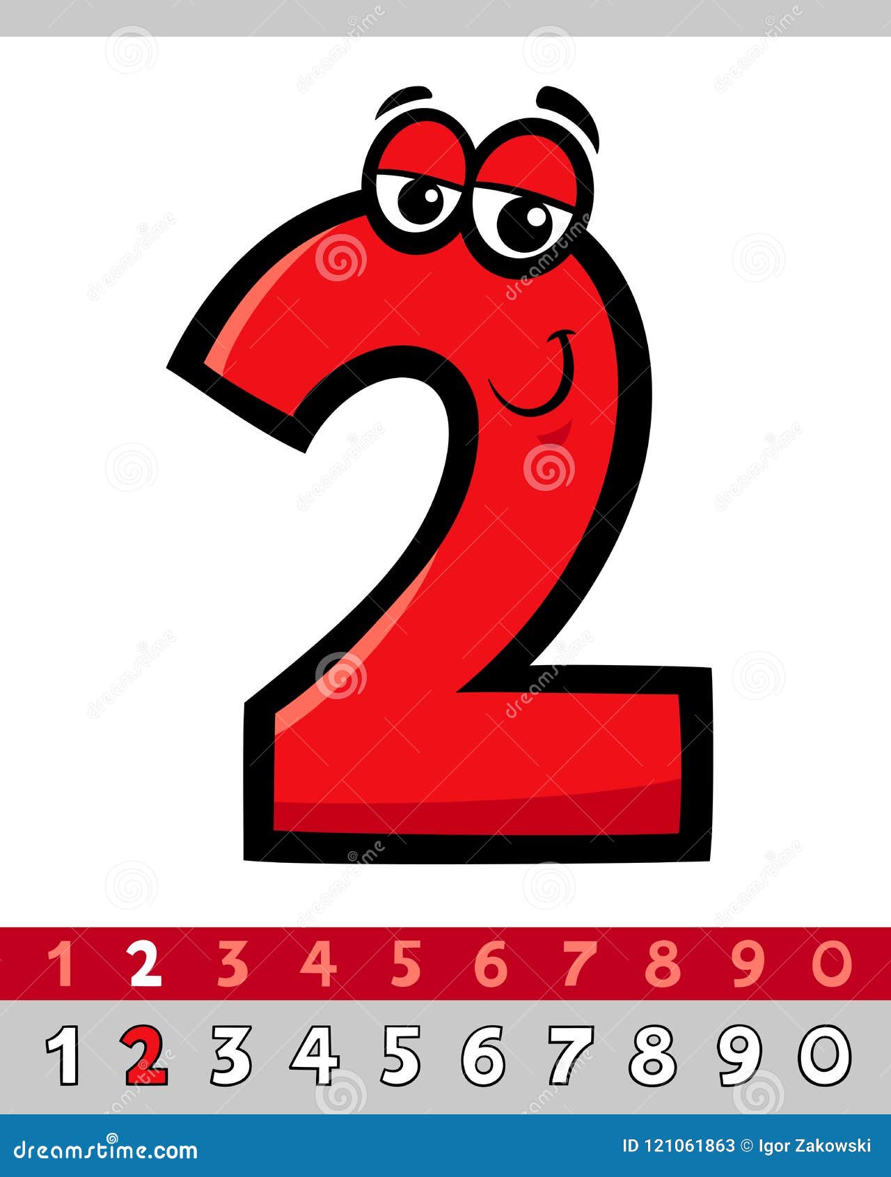 Number Two Cartoon Vector Character Stock Vector - Illustration of font ...