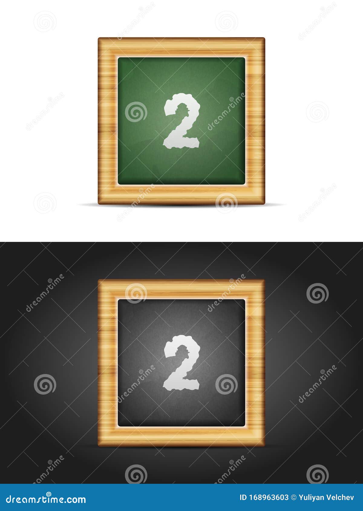 Number two on chalkboard stock vector. Illustration of wood - 168963603