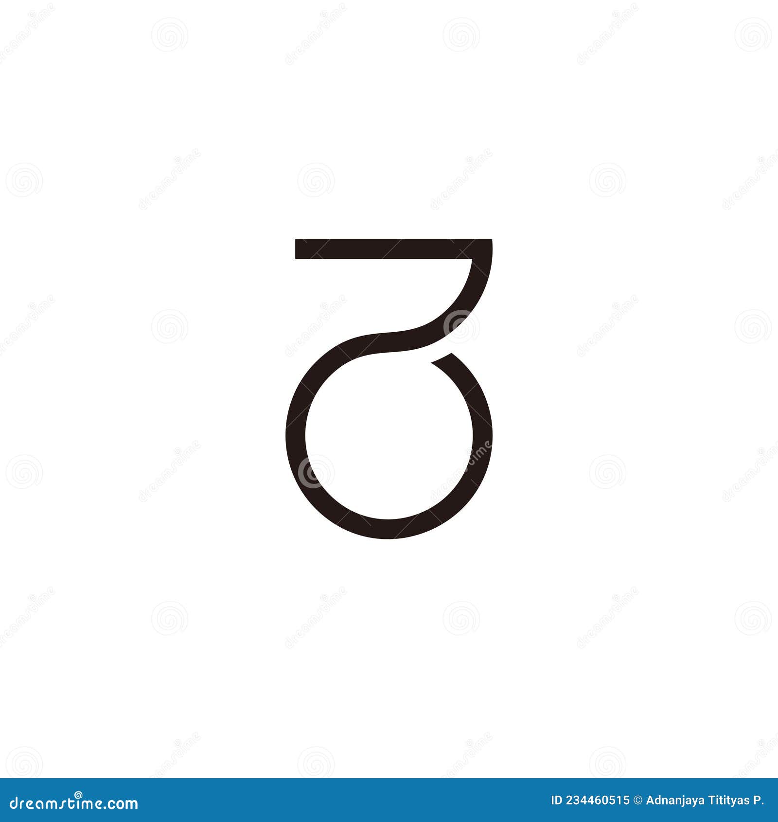 Number Two Circle Round Geometric Logo Vector Stock Vector ...